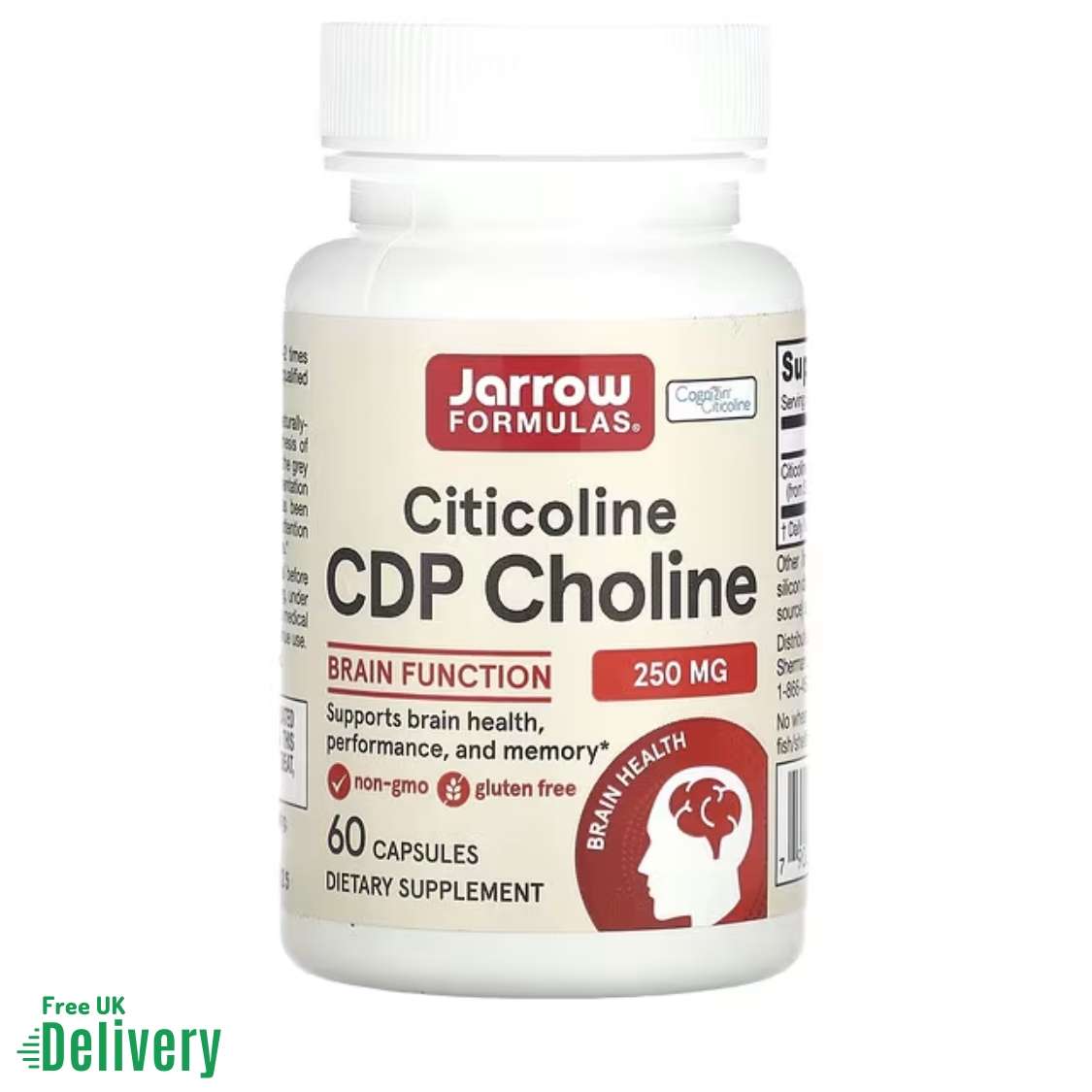 Jarrow Formulas Citicoline CDP Choline- 250mg - 60 caps - Synergy Health